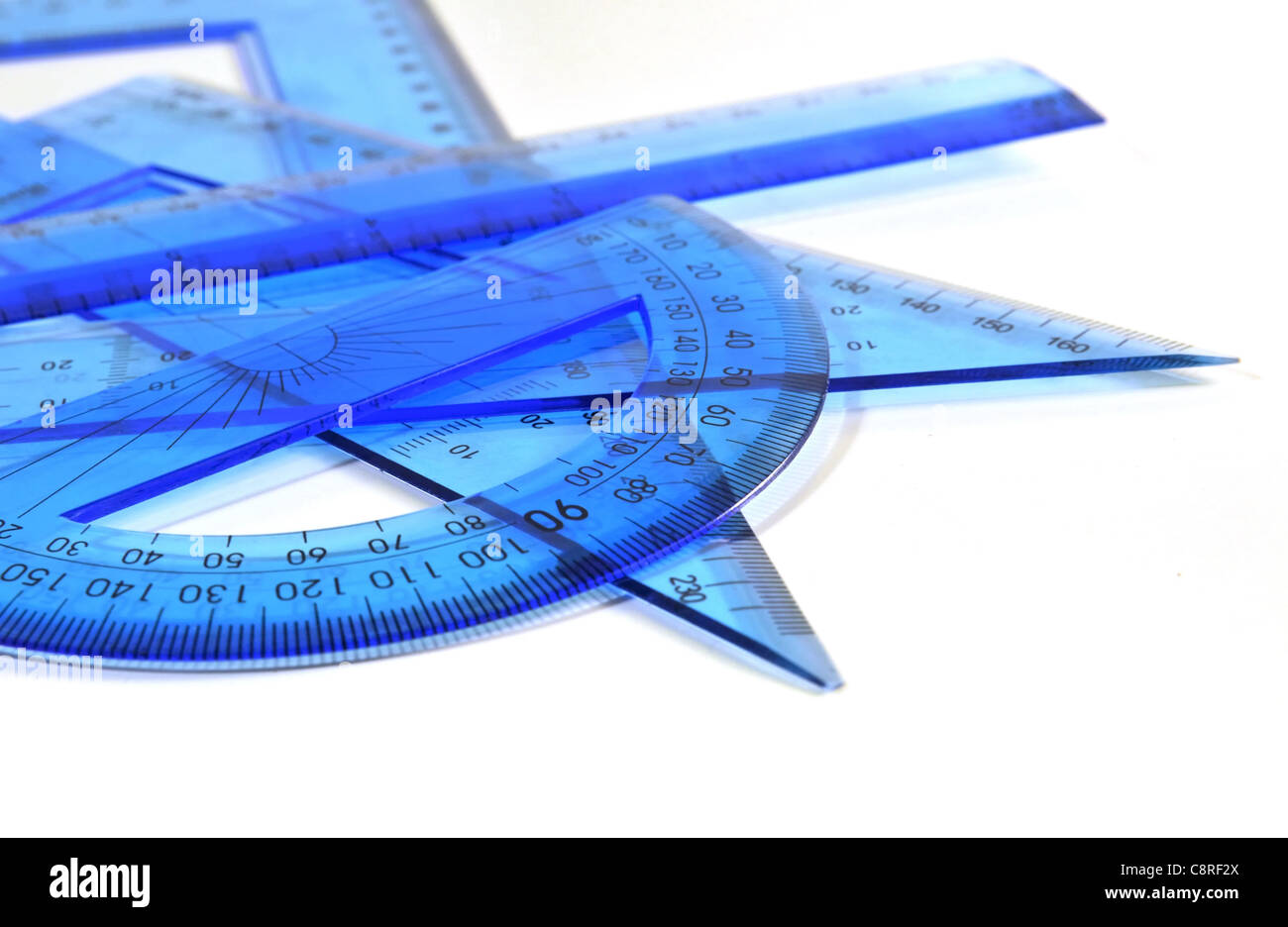 Geometry tools over white background Stock Photo - Alamy