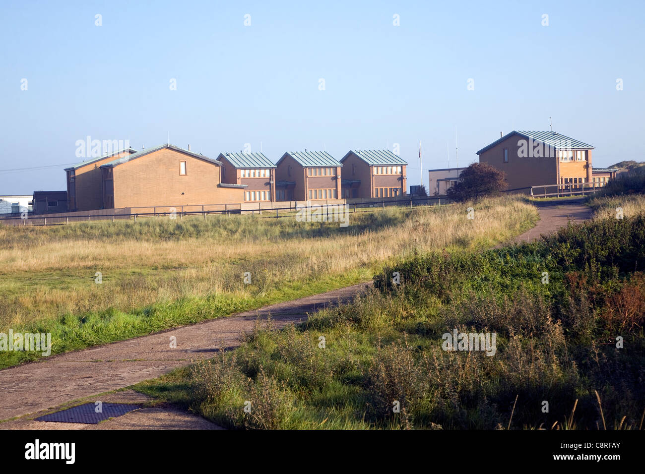 RNLI Lifeboat crew housing, Spurn Head, Yorkshire, England Stock Photo ...