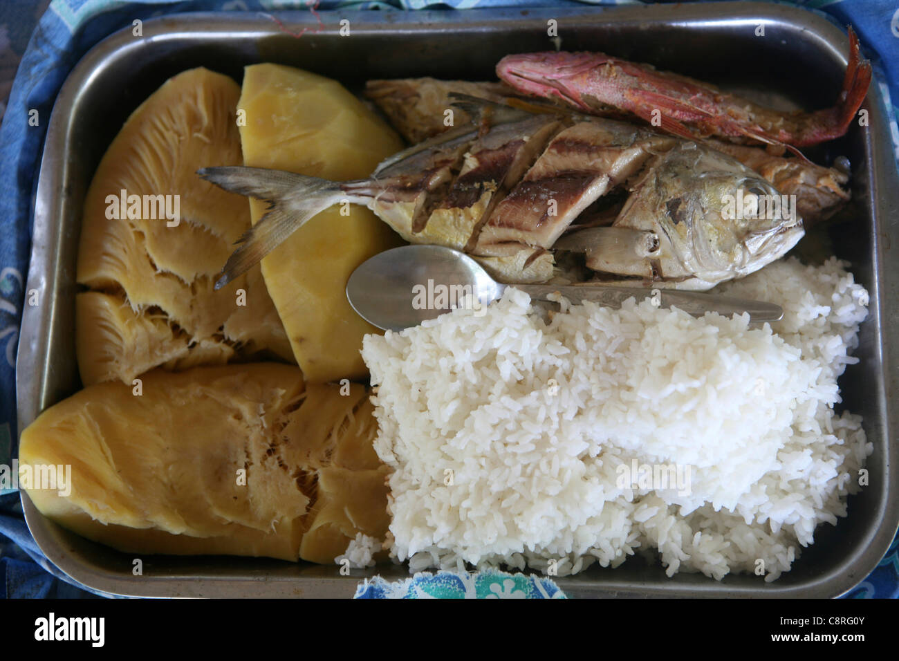 fish meal on TUvalu, island in the Pacific Stock Photo - Alamy
