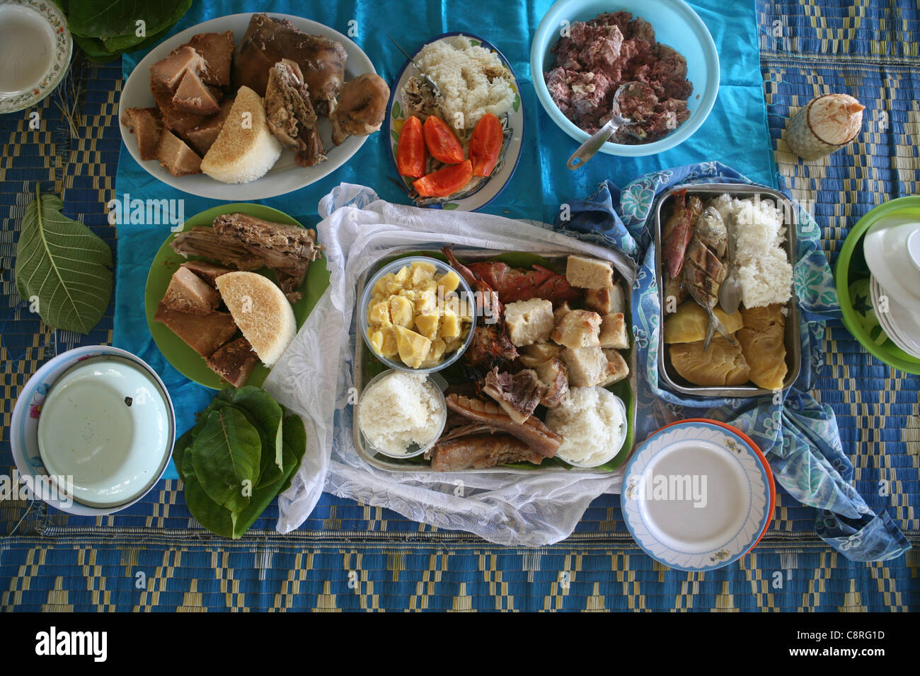fish meal on TUvalu, island in the Pacific Stock Photo - Alamy