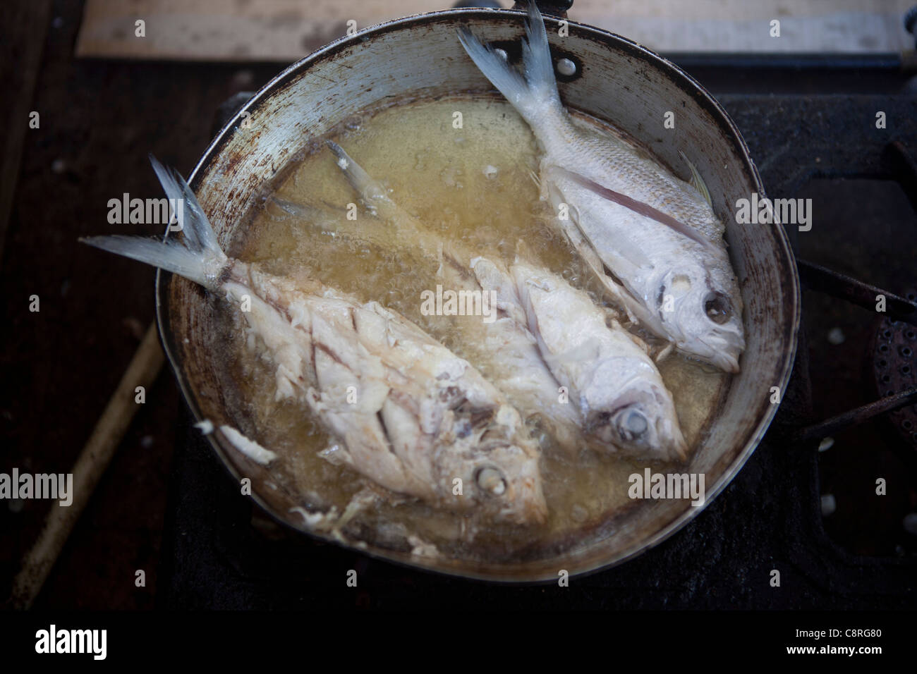 fish meal on TUvalu, island in the Pacific Stock Photo - Alamy