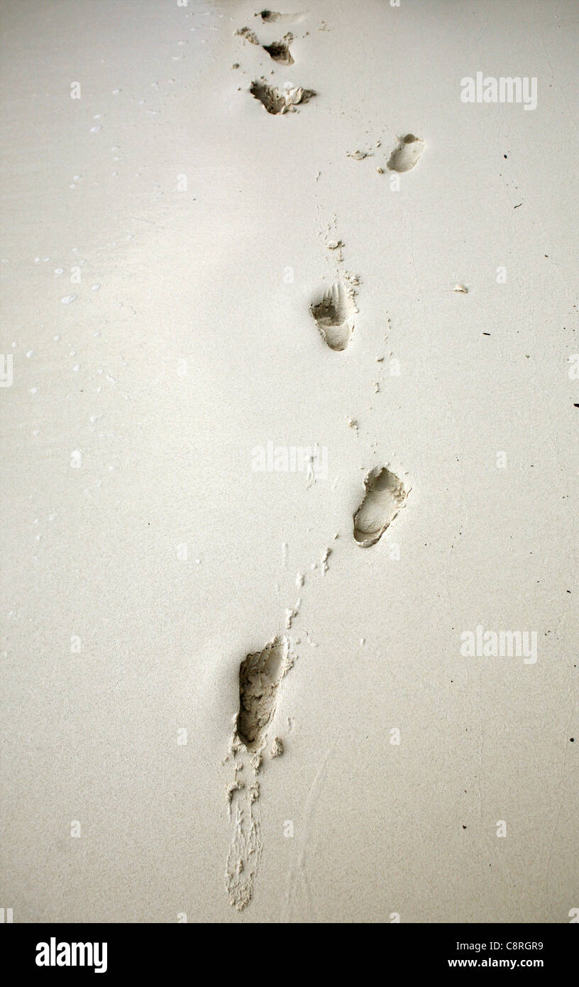 footmarks on the beach Stock Photo - Alamy