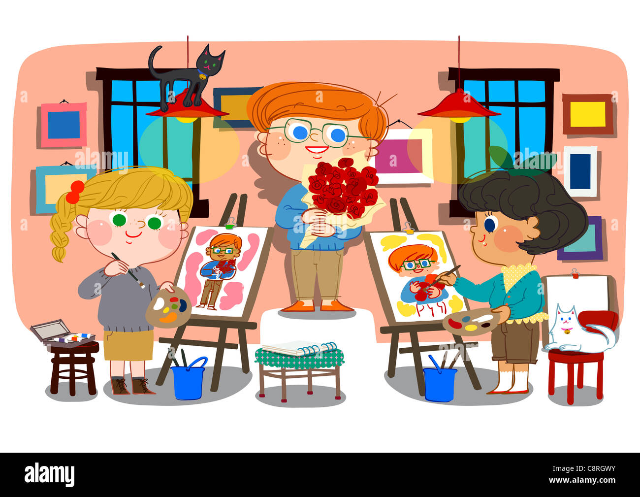 Kids Painting Animals High Resolution Stock Photography and Images - Alamy