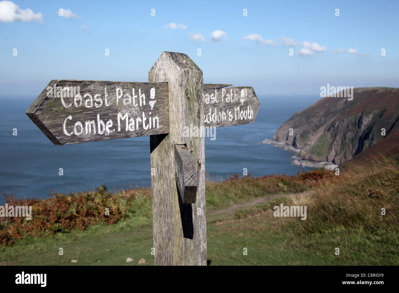 Coast path signpost on west hi-res stock photography and images - Alamy