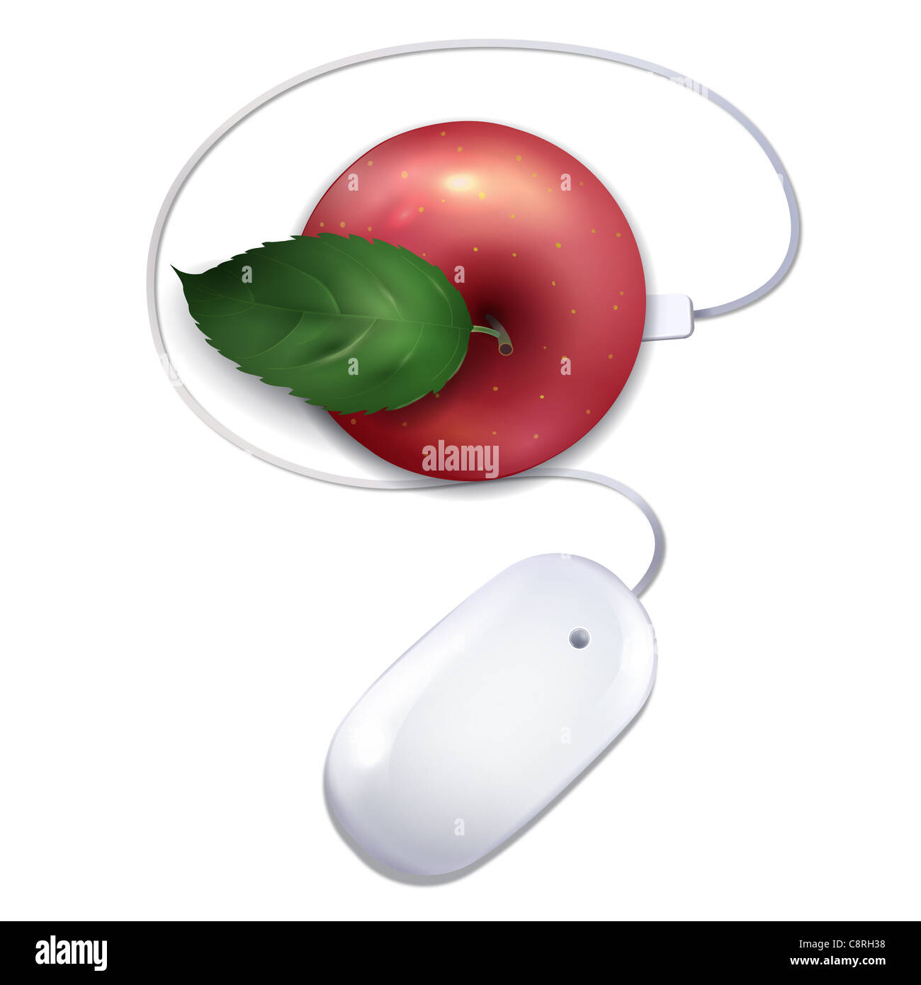 Illustration of computer mouse and an apple Stock Photo - Alamy