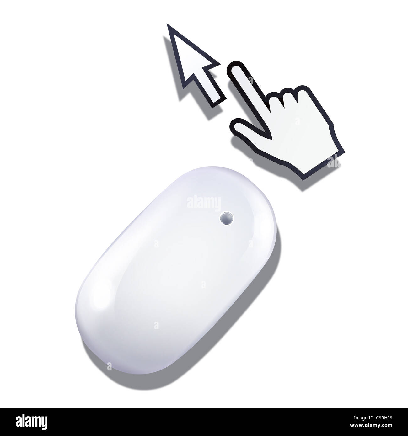 Illustration of wireless mouse with cursor Stock Photo - Alamy