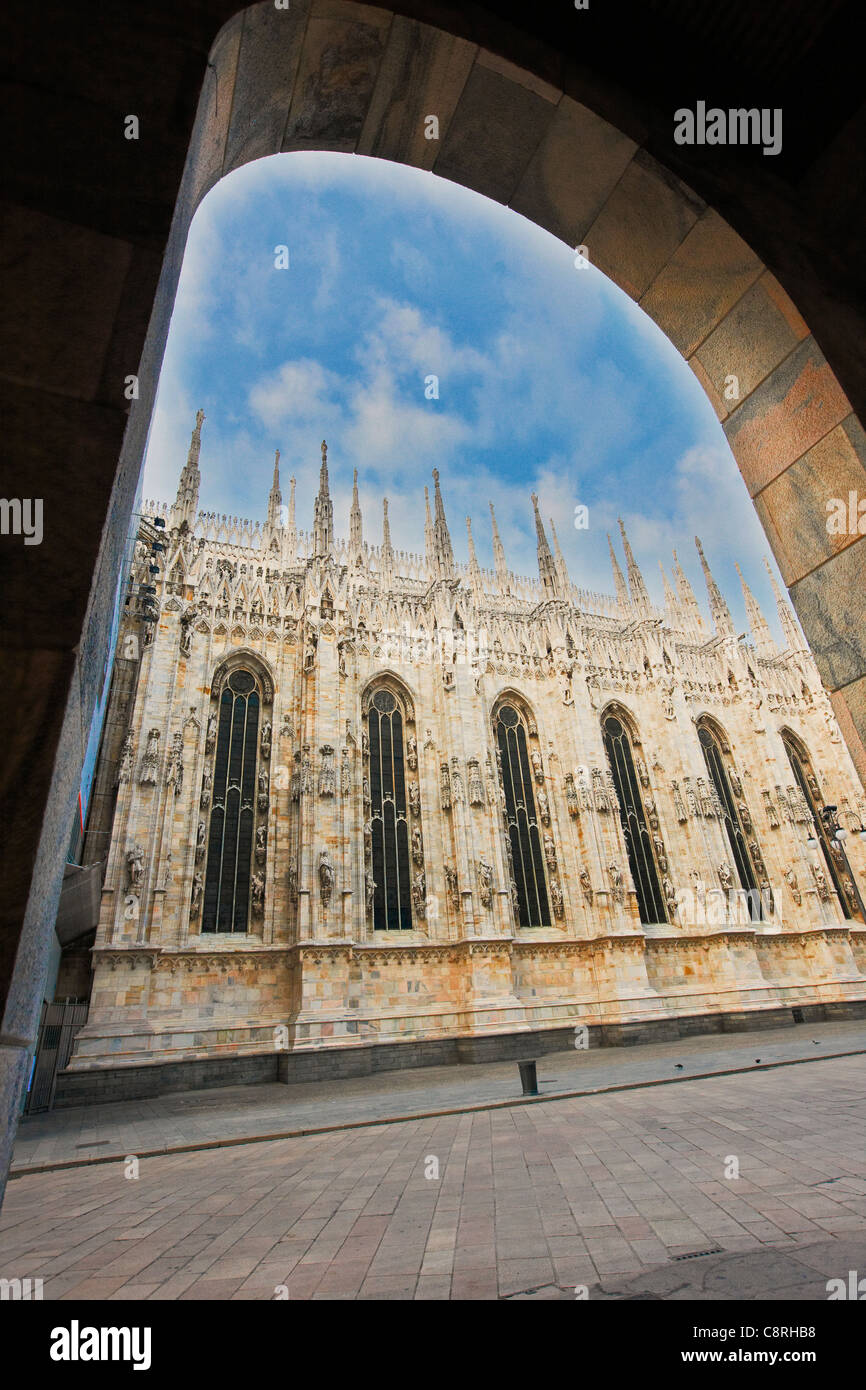 A view through an arch of the northern wall of the Duomo Cathedral in ...