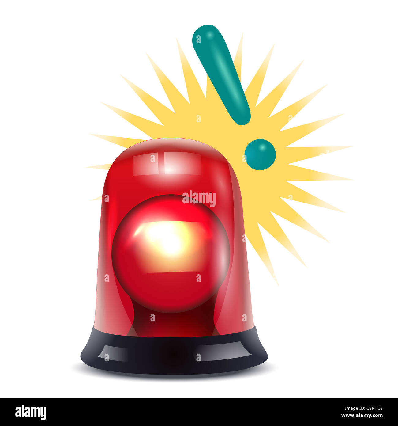 Illustration of a red emergency light Stock Photo - Alamy