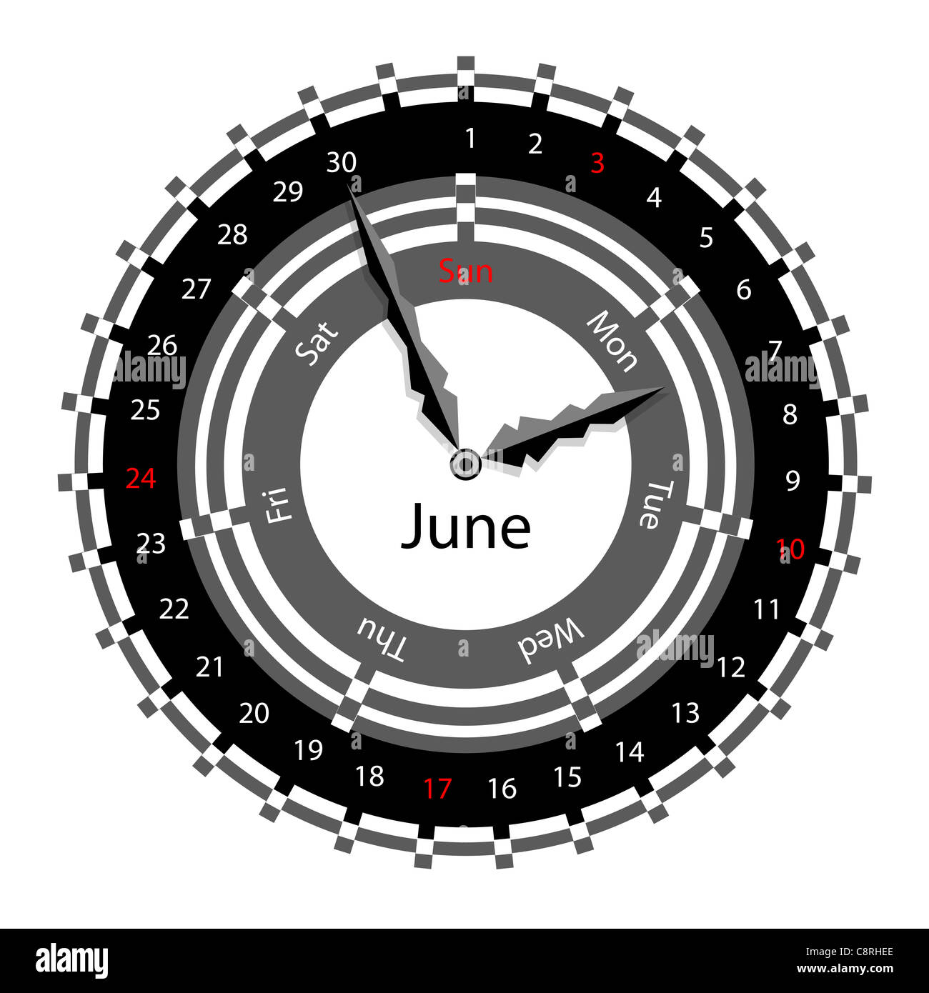 Creative idea of design of a Clock with circular calendar for 2012 ...