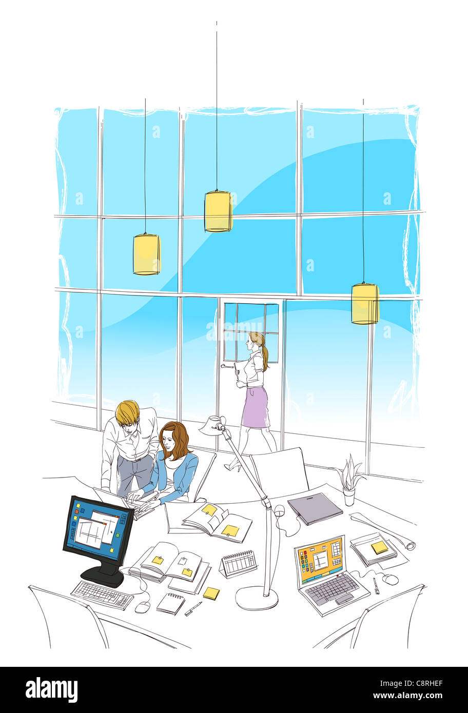 Businessman image in office working Cut Out Stock Images & Pictures - Alamy