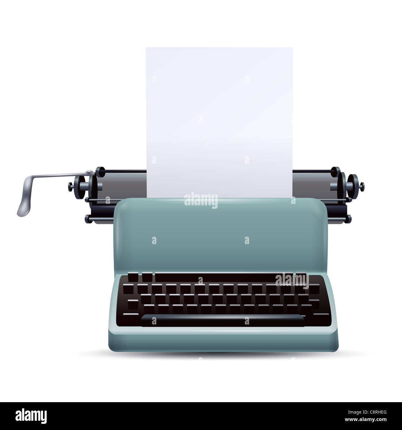 Typewriter against white background Stock Photo - Alamy
