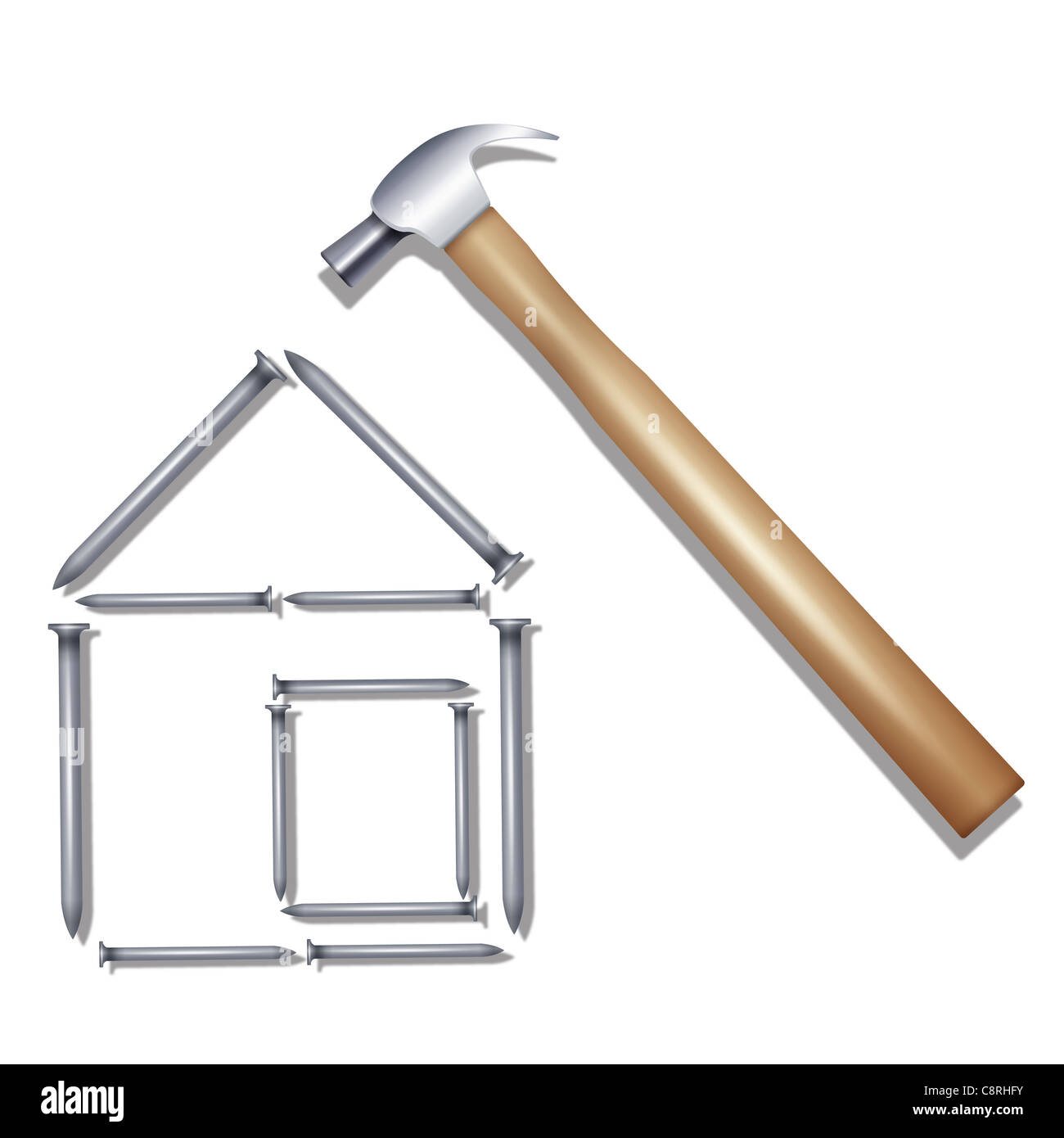 DIY home repair against white background Stock Photo - Alamy
