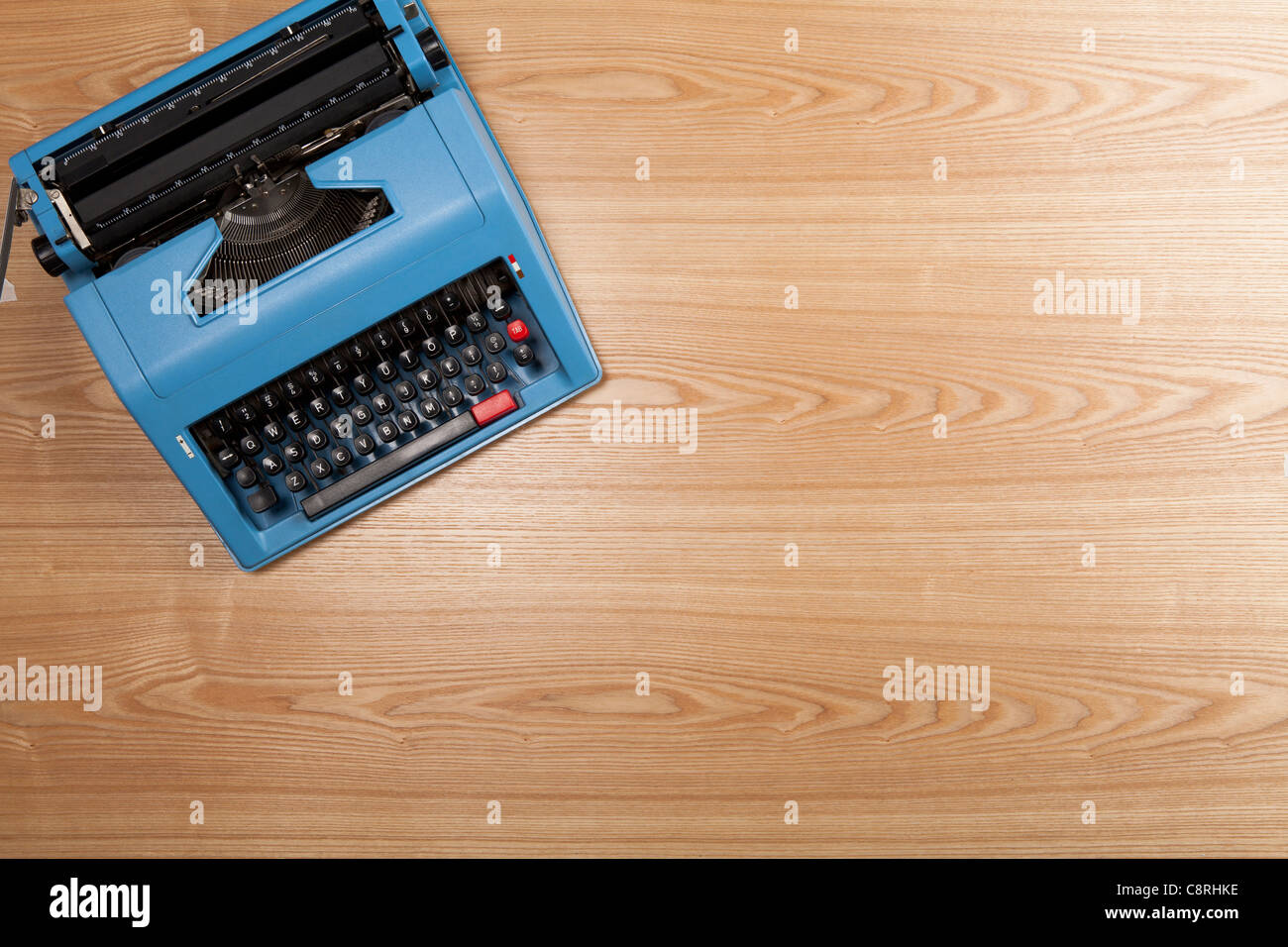 High Angle View Of The Typewriter Stock Photo - Alamy