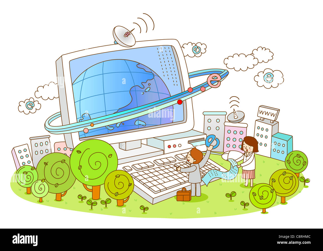 Illustration of global communication Stock Photo - Alamy