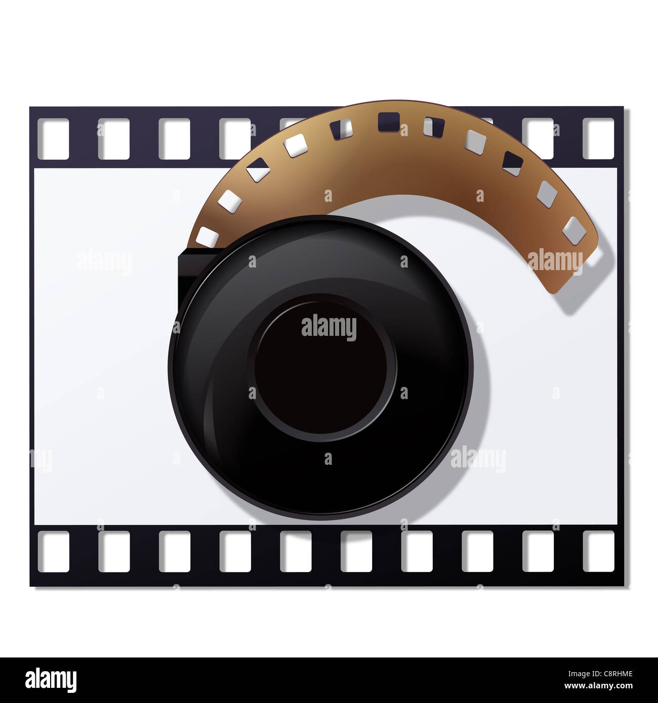 Illustration of film roll Stock Photo - Alamy
