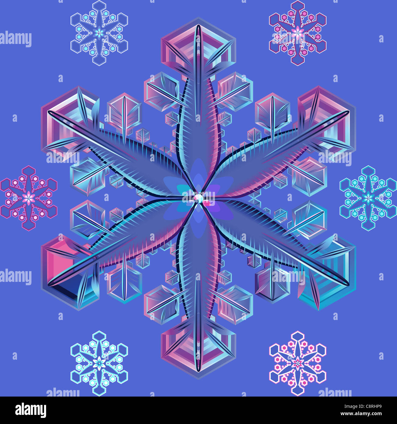 Stylized snowflake hi-res stock photography and images - Alamy
