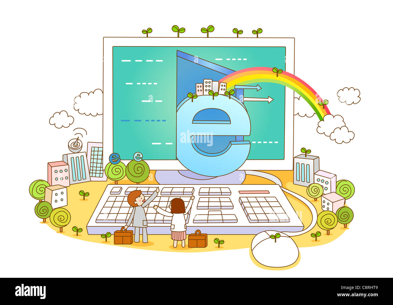 Illustration of internet symbol Stock Photo - Alamy