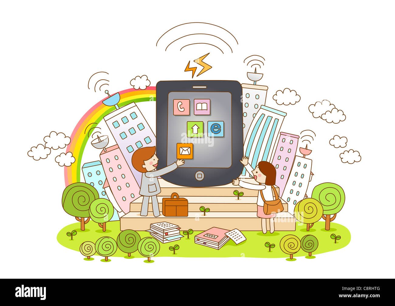 Mobile building sign in Cut Out Stock Images & Pictures - Alamy