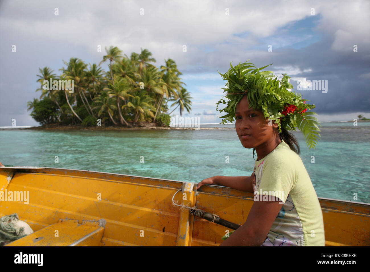 fishing boat at Tuvalu, Pacific ocean Stock Photo - Alamy