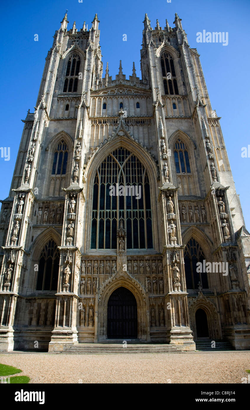 Frontage of Beverley Minster church, Beverley, Yorkshire, England Stock ...