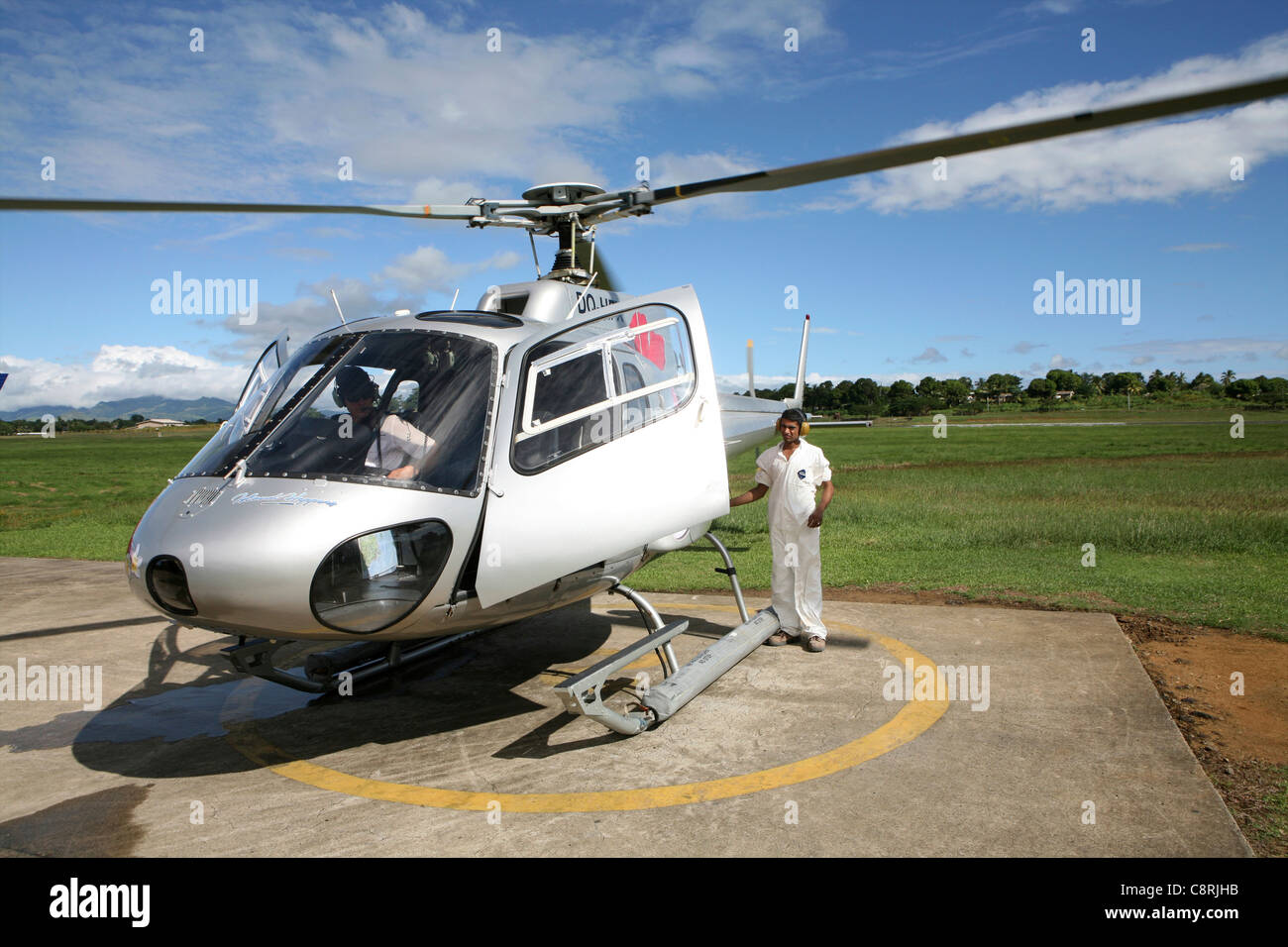helicopter at fiji Stock Photo - Alamy