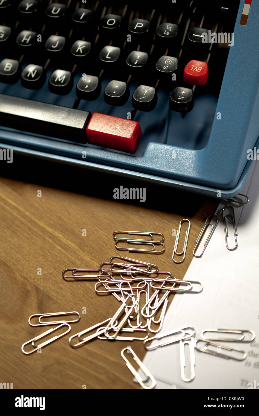 Typewriter With Pins Stock Photo - Alamy