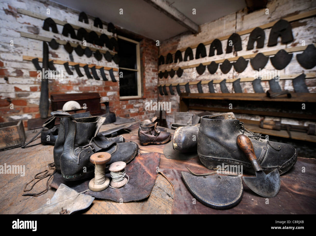 A cobblers at the Shambles Victorian Village in Newent, Gloucestershire ...