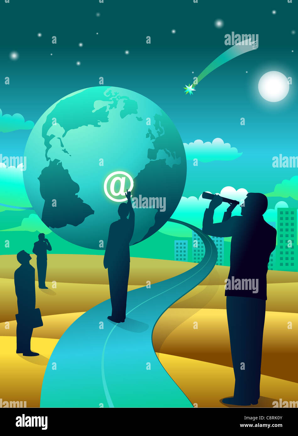 Illustration of global communications Stock Photo - Alamy