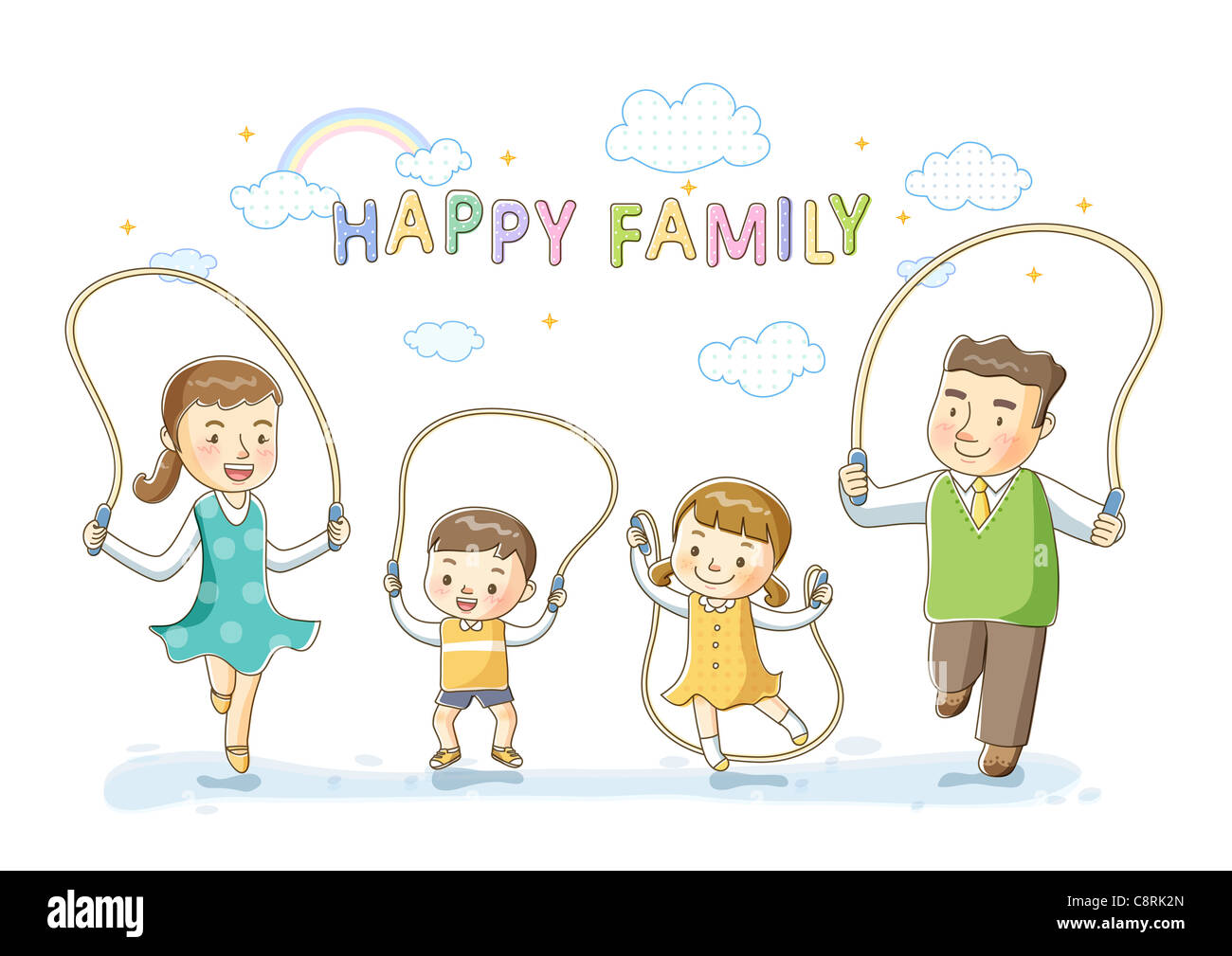 Daughter jumping rope mother hi-res stock photography and images - Alamy