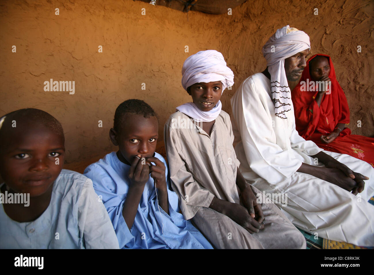 Sudanese family in refugeecamp Stock Photo - Alamy