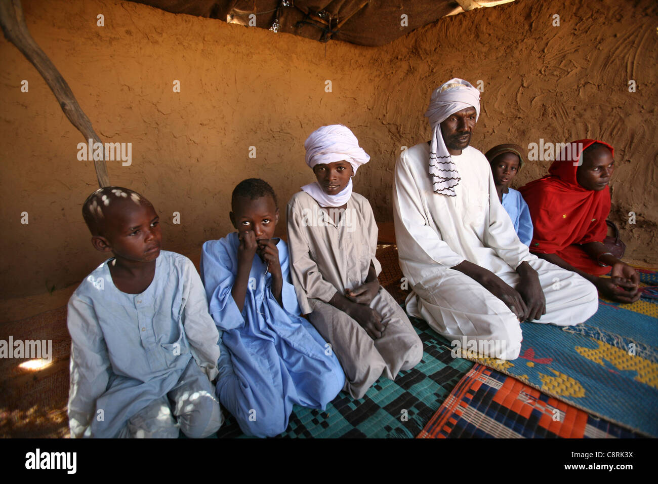 Sudanese family in refugeecamp Stock Photo - Alamy