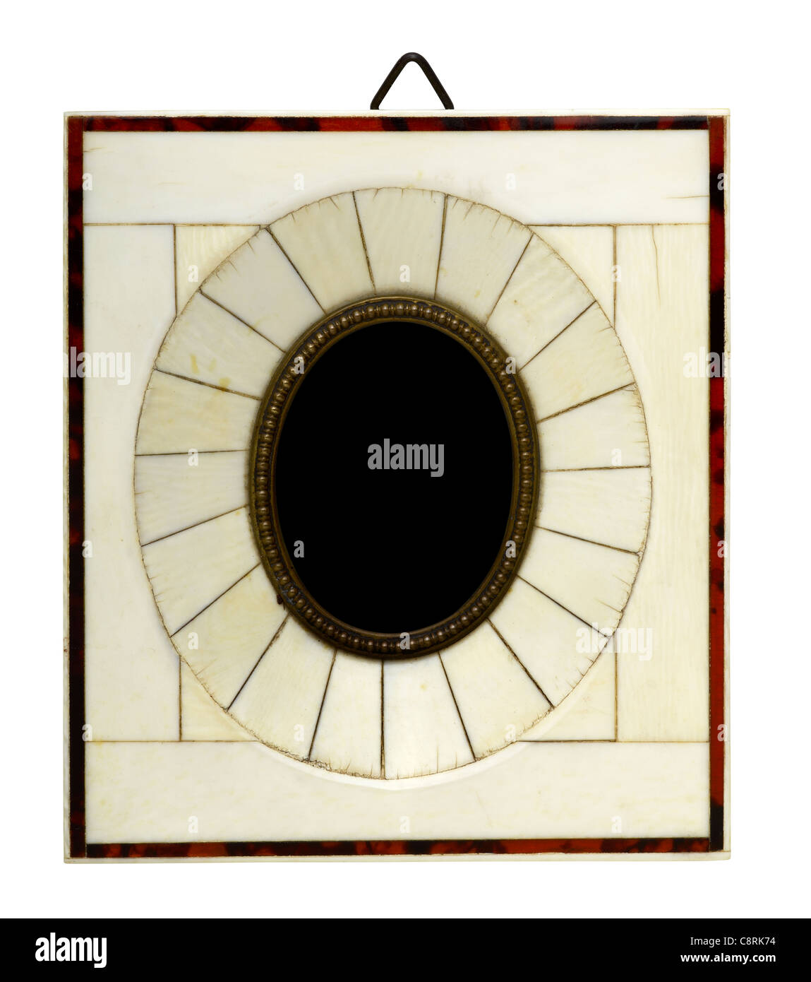 old antique ivory frame over white background Stock Photo - Alamy