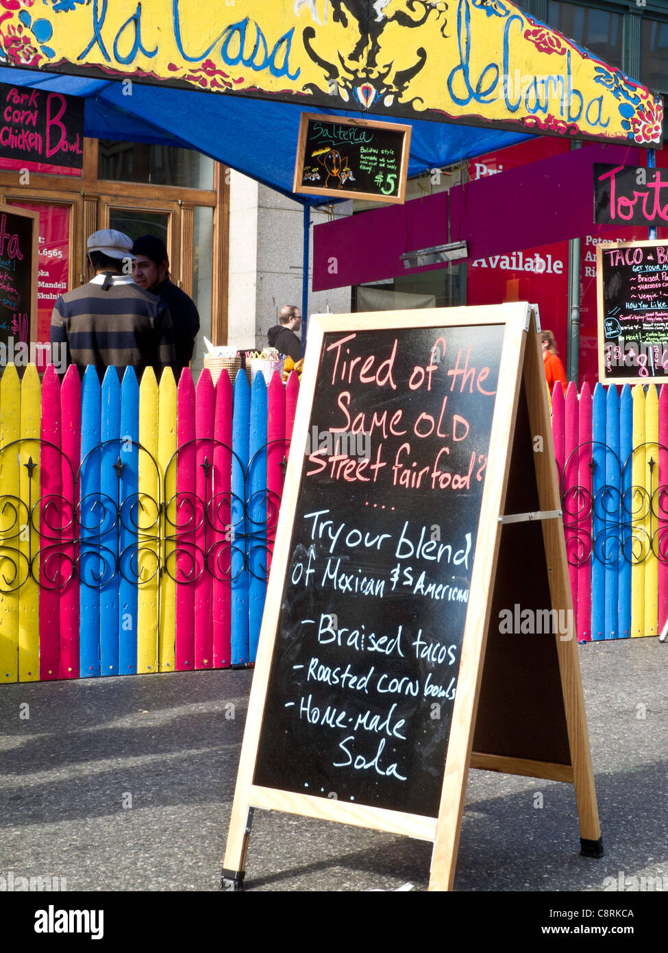 Food stand sign street fair hi-res stock photography and images - Alamy