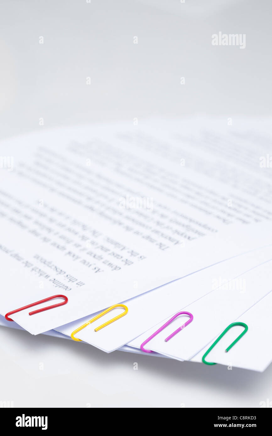Clips With Papers Stock Photo - Alamy