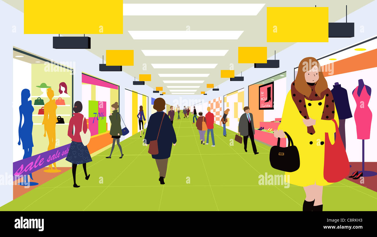 People At Shopping Mall Stock Photo - Alamy