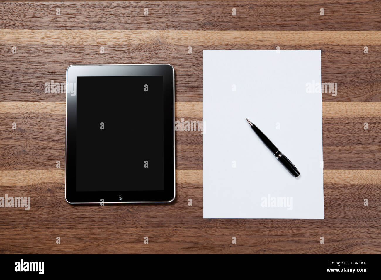 Tab With Paper And Pen Stock Photo - Alamy