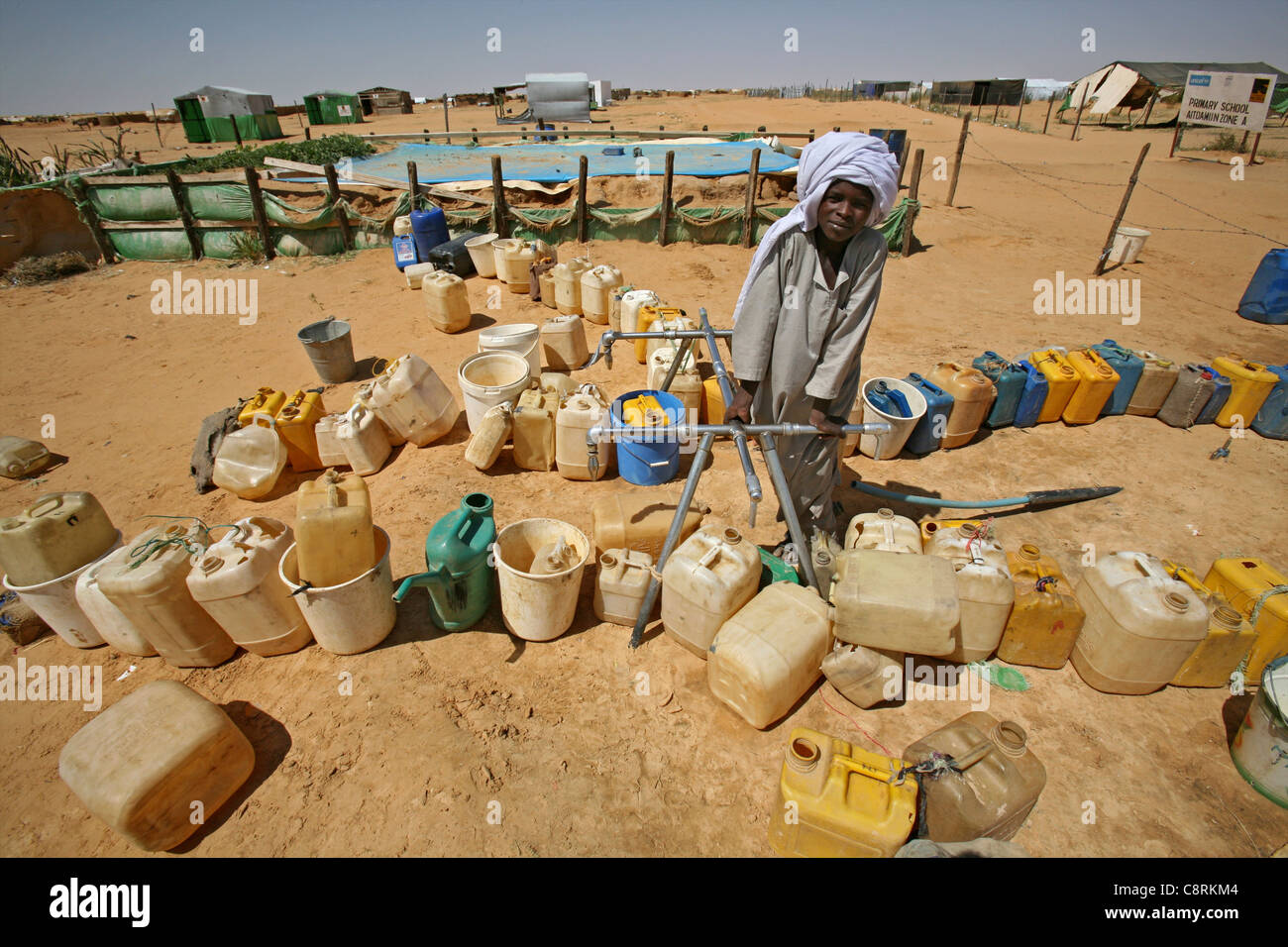 water well in a sudanese refugeecamp in Chad Stock Photo - Alamy
