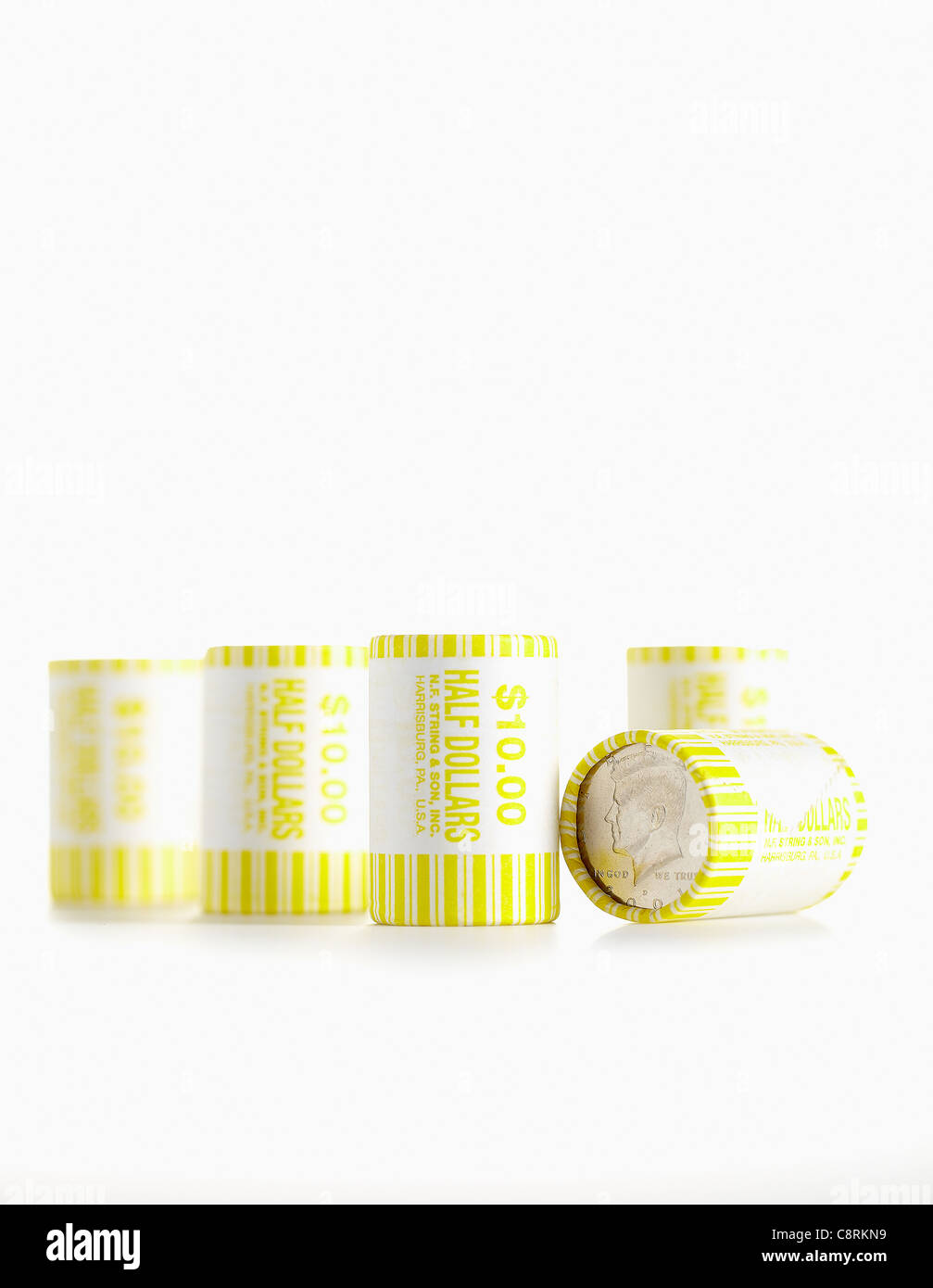 Stack coins color image Cut Out Stock Images & Pictures - Alamy