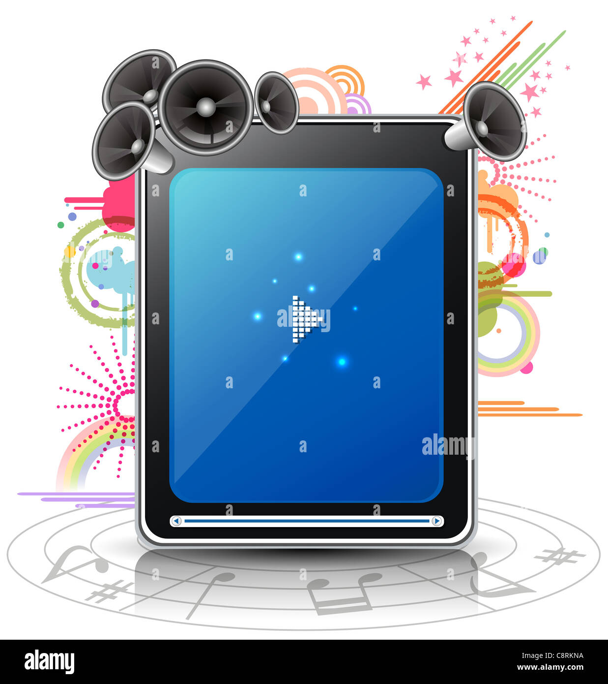 Cell Phone Screen With Megaphone Stock Photo - Alamy