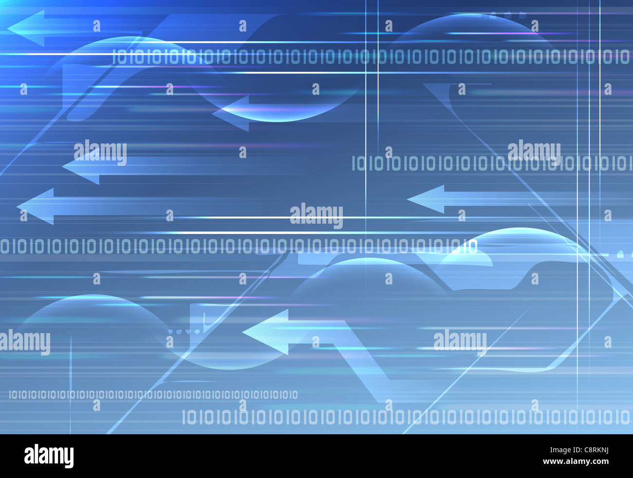 Illustration of binary code and arrow sign Stock Photo - Alamy