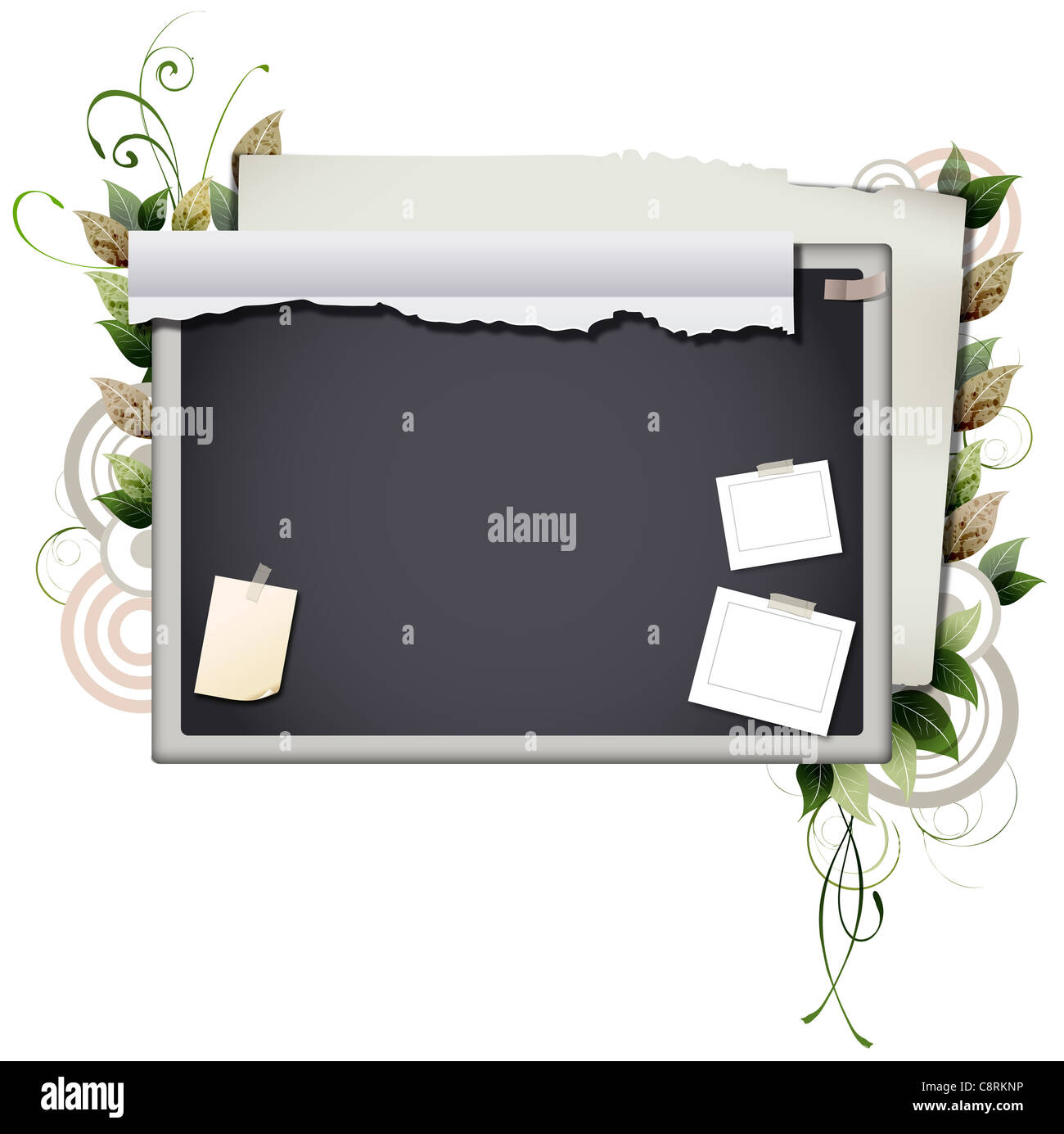 Sticky Notes To The Blackboard Stock Photo - Alamy