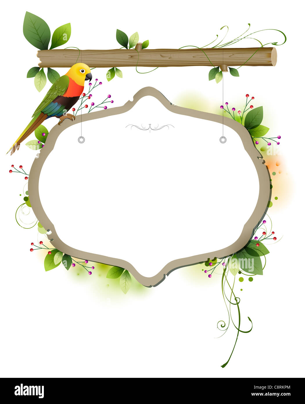 Bird On Sign Board Stock Photo - Alamy