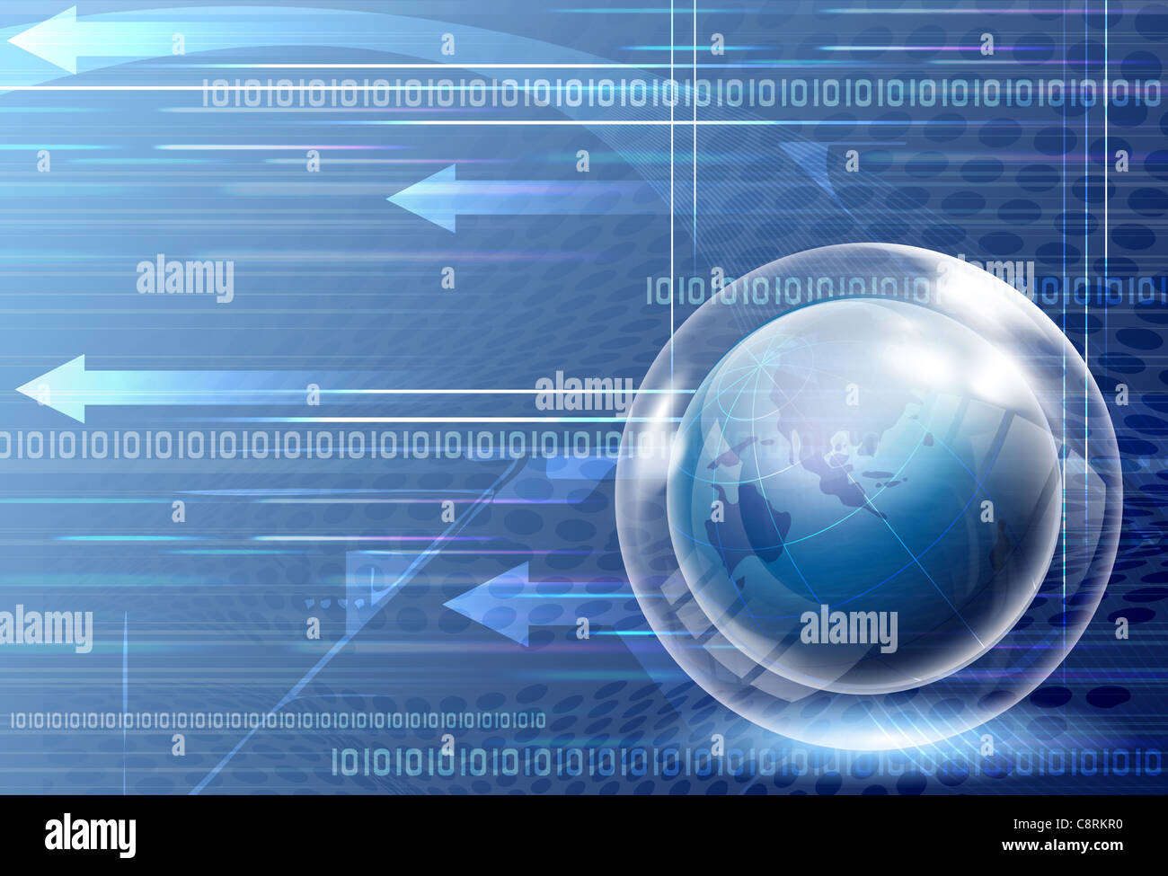 Illustration of futuristic globe Stock Photo - Alamy