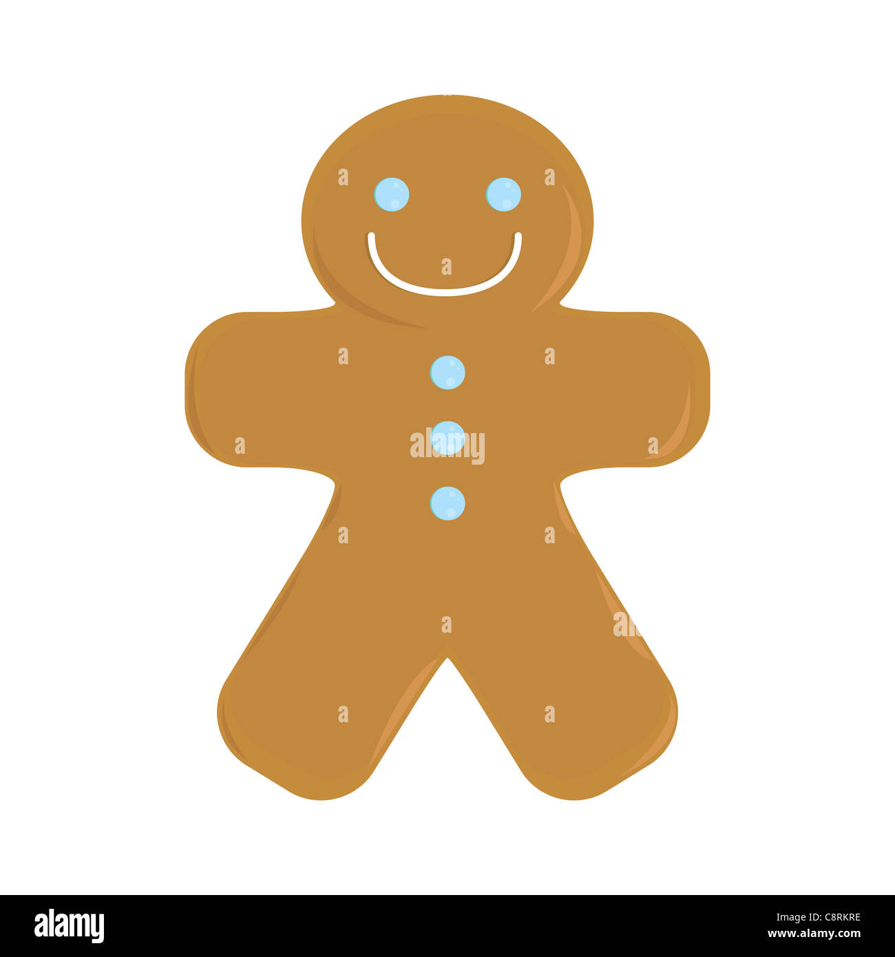 Simple gingerbread man with blue buttons and eyes Stock Photo - Alamy