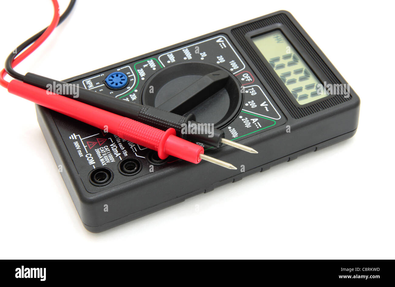 Digital multimeter on white background Stock Photo - Alamy