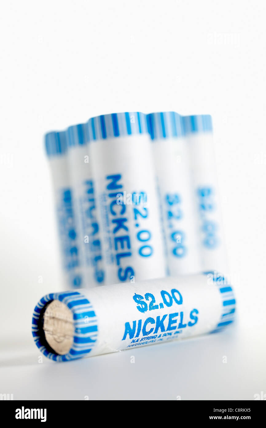 Coins roll hi-res stock photography and images - Alamy