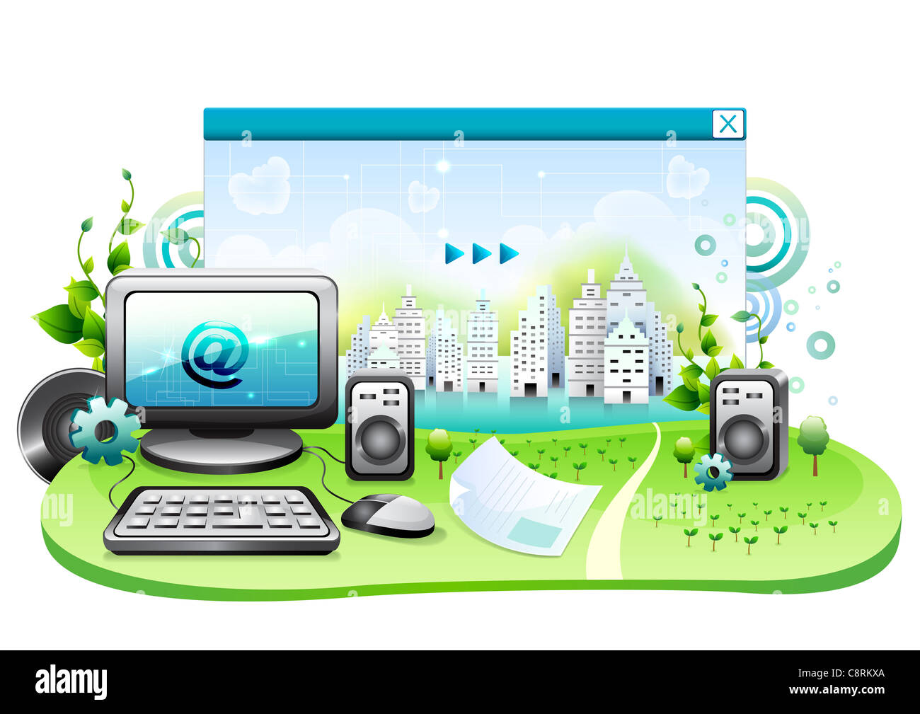 Desktop pc computer large Cut Out Stock Images & Pictures - Alamy