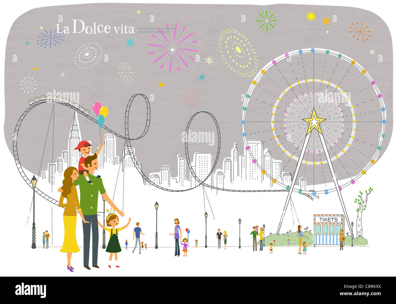 Travelling fair illustration hi-res stock photography and images - Alamy