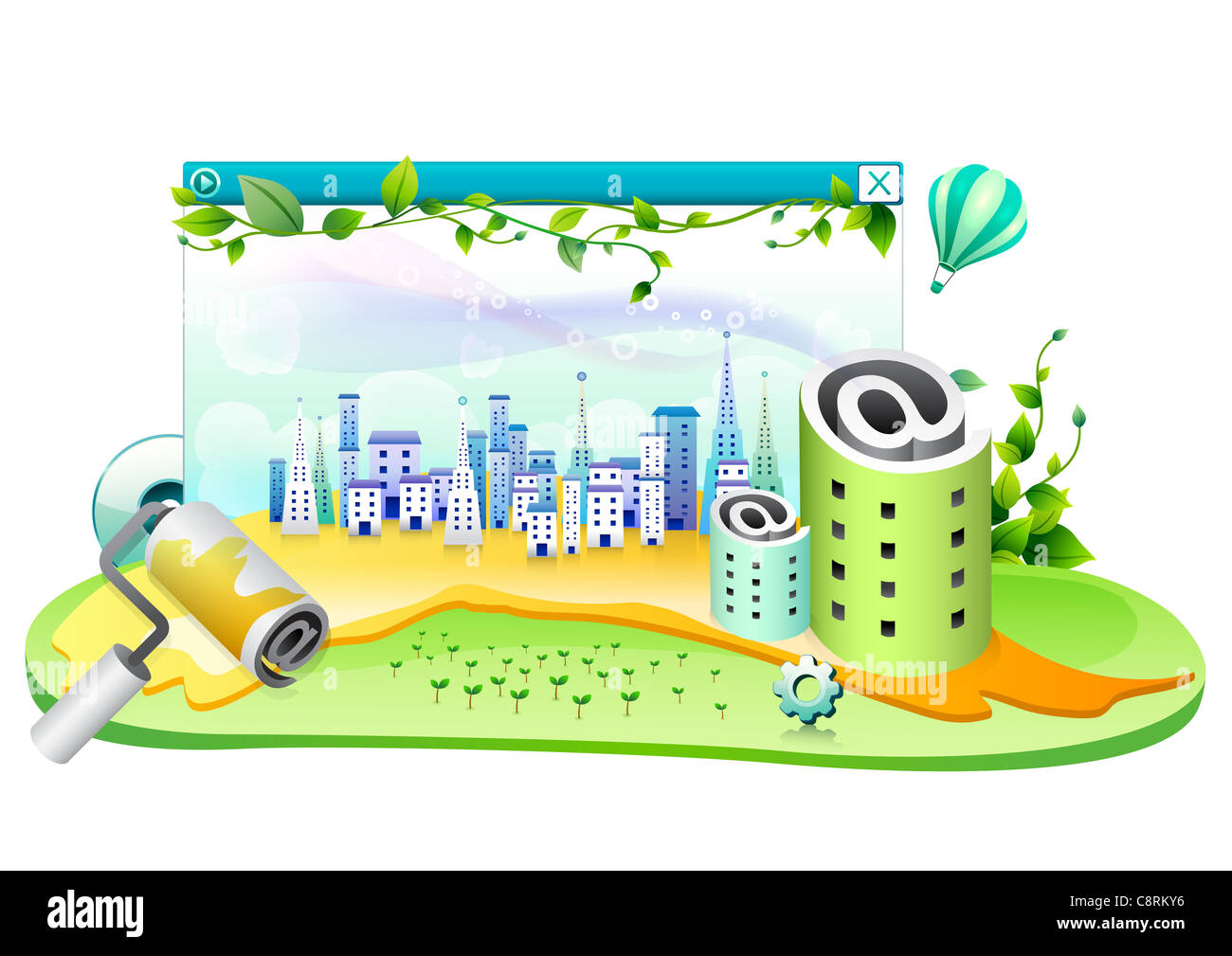 Internet sign with building in the background Stock Photo - Alamy