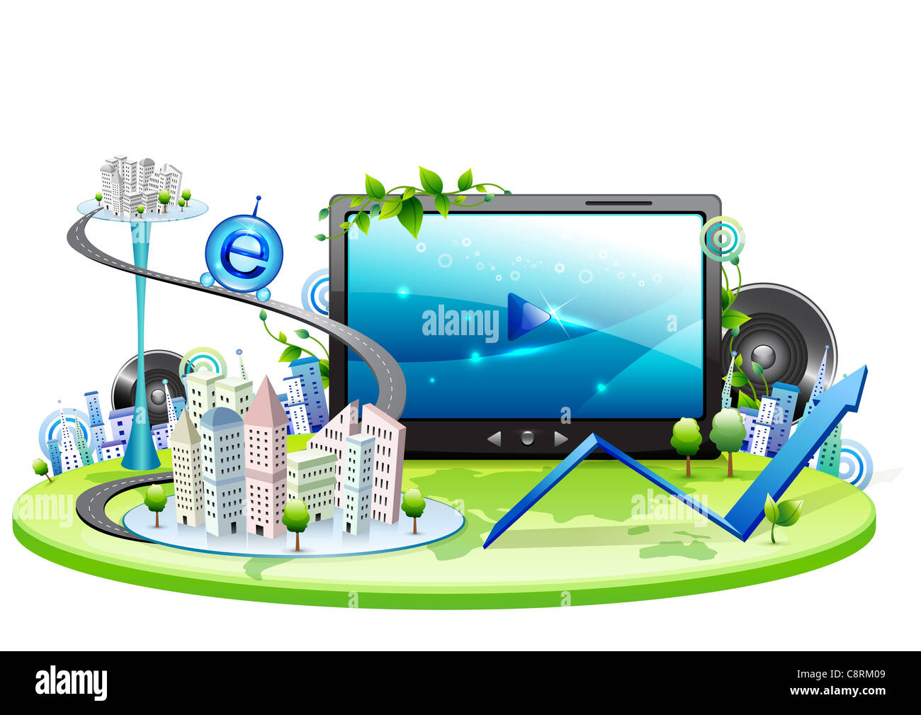 Illustration of global communication Stock Photo - Alamy